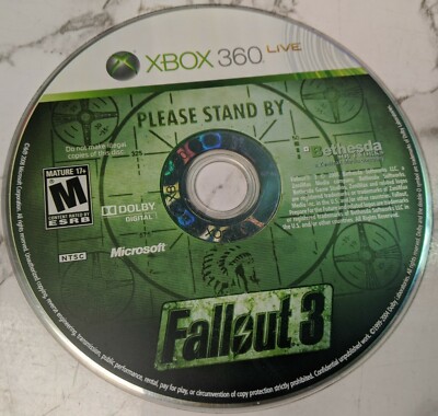 Fallout 3 (Microsoft Xbox 360, 2008) Game DISC ONLY -- FREE SHIPPING ...
