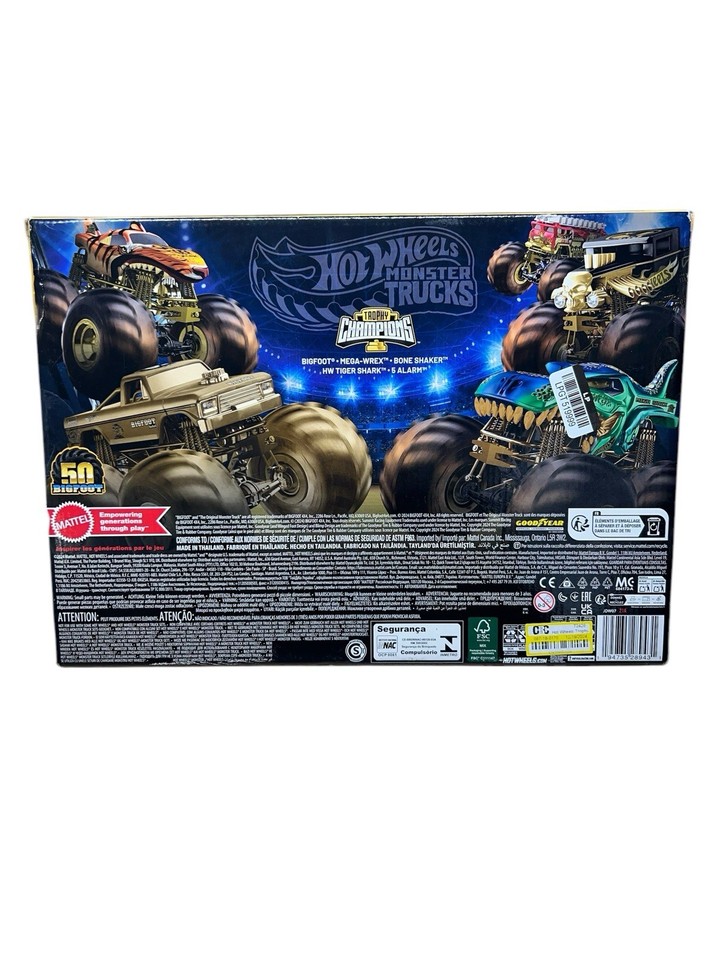 Hot Wheels Monster Trucks 50 Bigfoot Trophy Champions Rare Exclusive ...