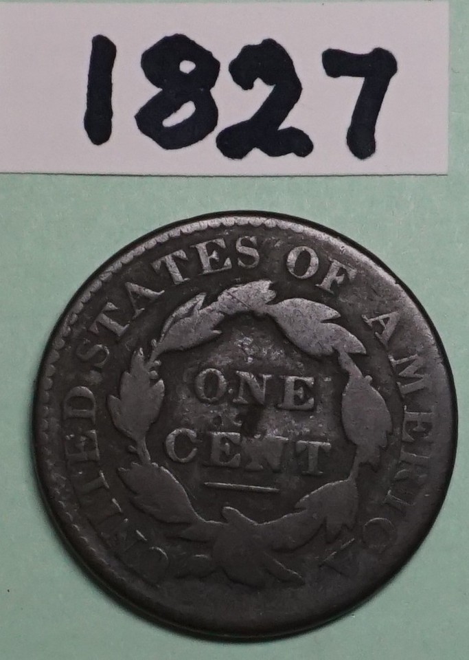 1827 CORONET LARGE CENT US COPPER COIN RATES: VERY GOOD | eBay