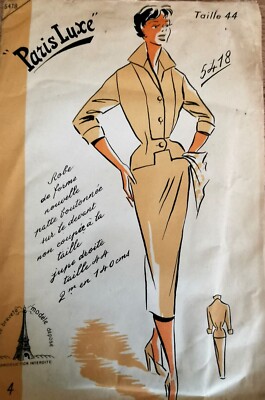 5418 PATRON PARIS LUXE VINTAGE FRENCH PATTERN ROBE PATTE BOUTONNEE ...