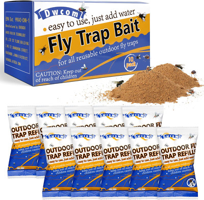 10X30G Fly Trap Refill Packets, Flies Bait Attractant Refills for All ...
