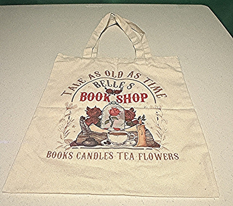 TALE AS OLD AS TIME Beauty and the Beast Belle's Book Shop cloth bag | eBay