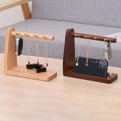 Tabletop Key Holder Rack Entryway Wood Key Stand Key Storage Organizer ...