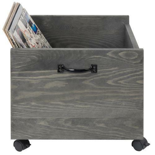 Vintage Rolling Vinyl Record Storage Crate/ Album Display Box Home ...