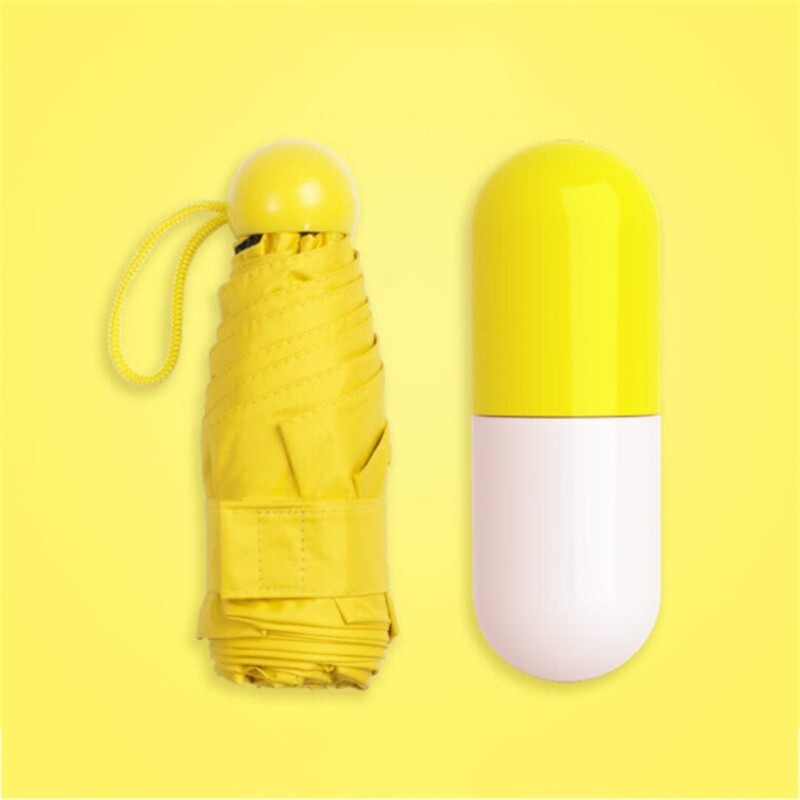 Mini Capsule Umbrella Windproof Anti-UV Sun /Rain Folding Small Pocket ...