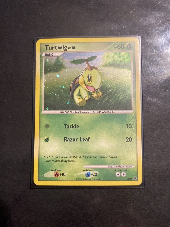 TURTWIG 2007 POKEMON DIAMOND PEARL DP01 BLACK STAR PROMO HOLO CARD PSA ...