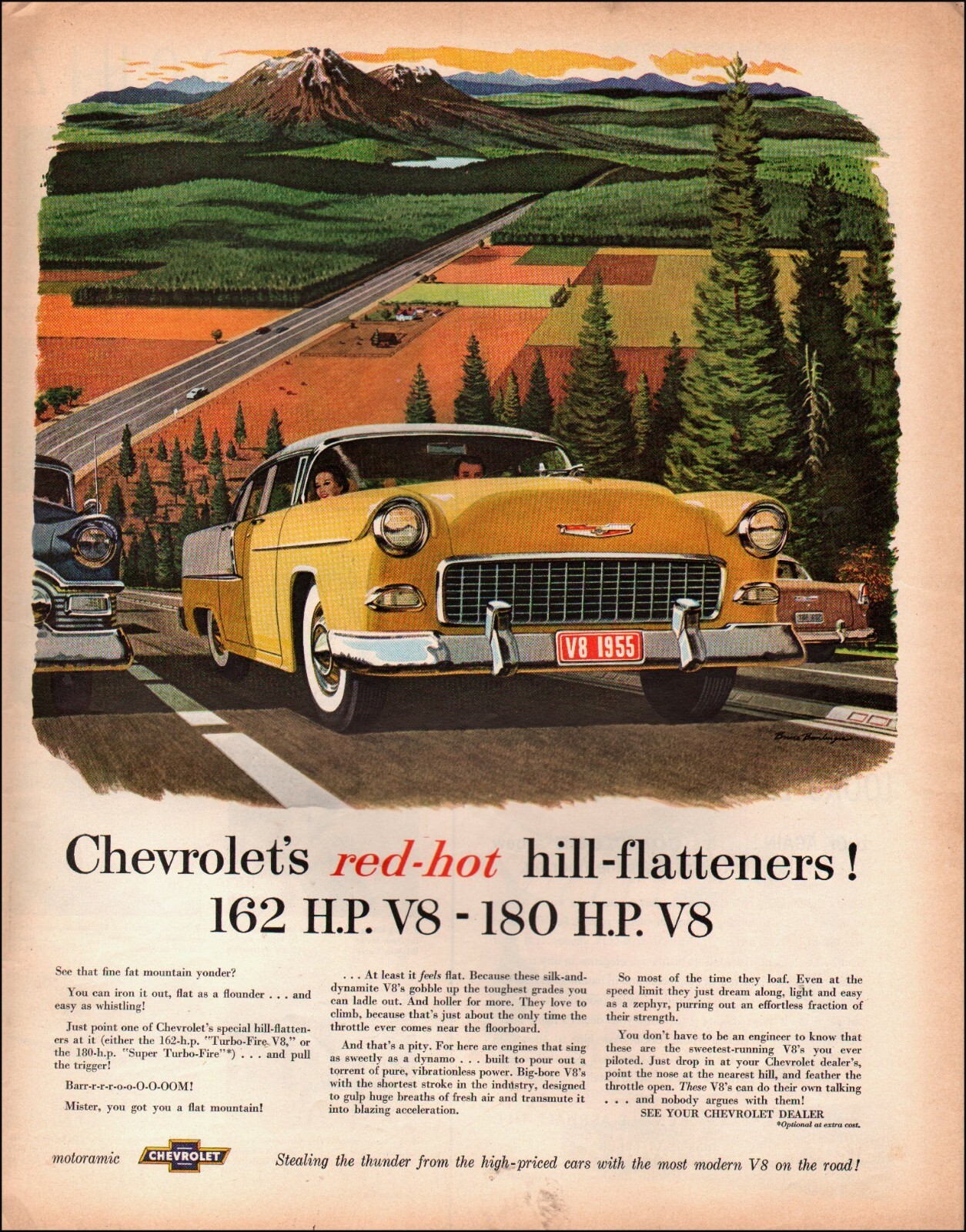 1955 Vintage ad Chevrolet retro Car Auto Vehicle Yellow Art 03/13/23 | eBay