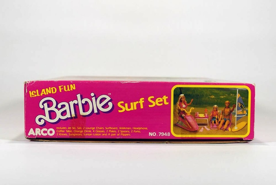 NIB Vintage Barbie Island Fun Surf Set 25 Piece Complete 1987 Arco | eBay