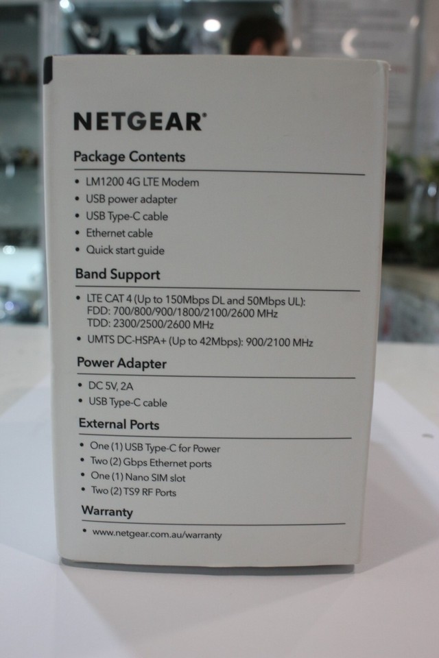 NETGEAR LM1200 4G LTE Modem 606449152142 | eBay Australia
