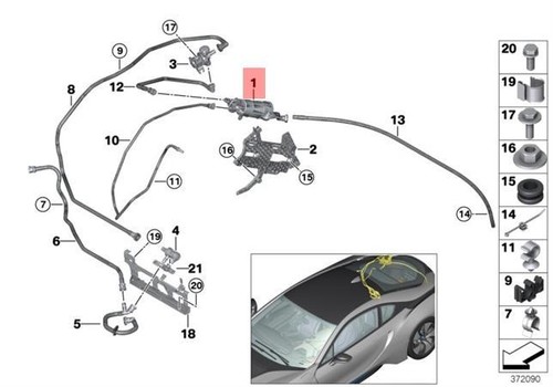 Genuine BMW i8 Vapor Canister Activated Charcoal Filter OEM 16137378061 ...
