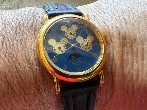 Lorus Disney Mickey Mouse Watch Moon Phase With Triple Sub Dials V33F ...