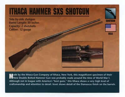Ithaca Hammer Side by Side Shotgun Atlas Classic Firearms Card | eBay