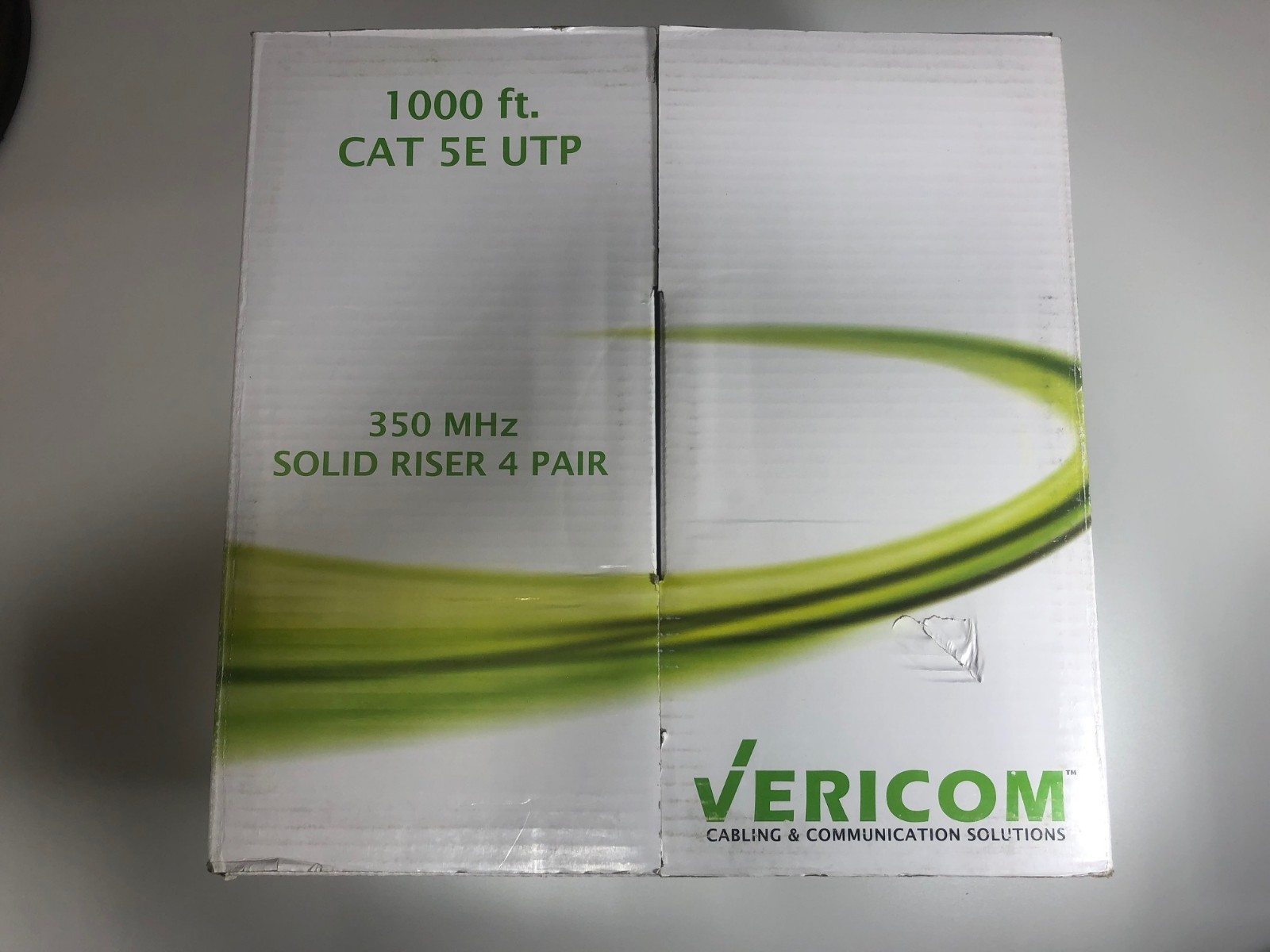 VERICOM Cat-5e UTP Solid Riser CMR Cable 1 000ft Color White for sale ...