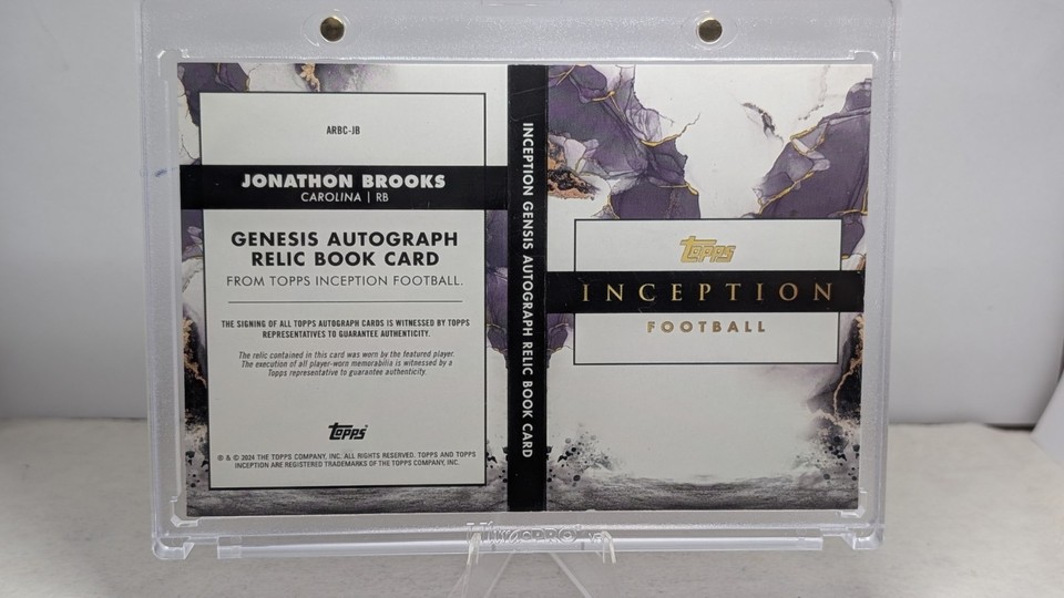 2024 Jonathan Brooks Topps Inception Rookie Booklet /25 RPA Patch ...