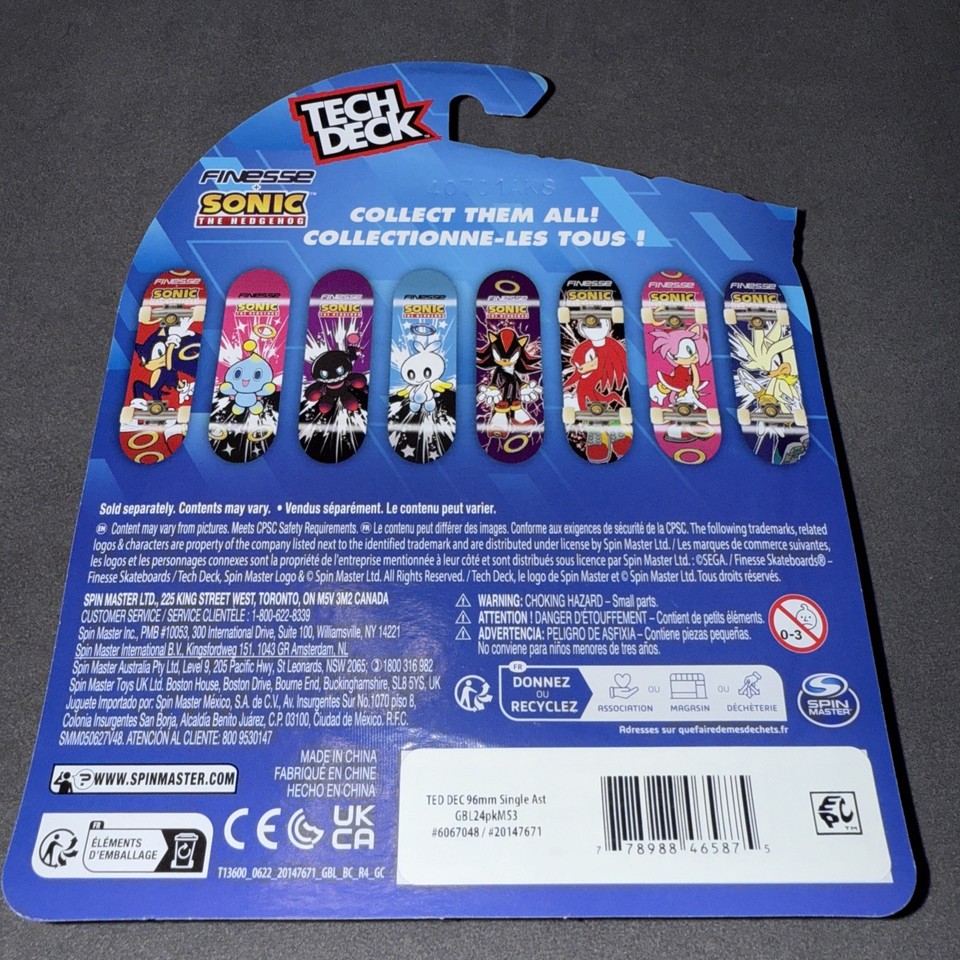 Tech Deck Sonic The Hedgehog Shadow Fingerboard Skateboard New | eBay