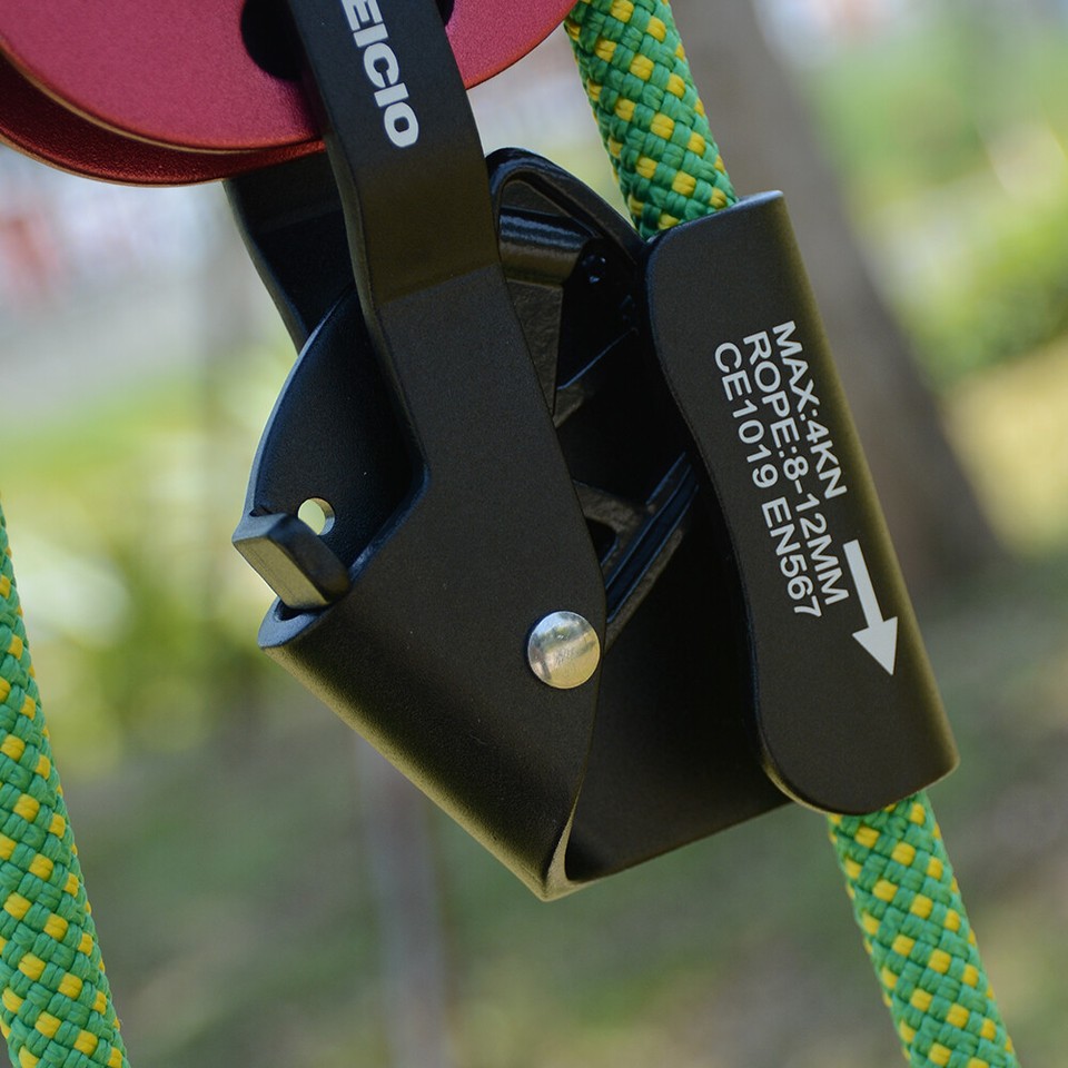 Self Locking Rope Pulley Hoist Mountaineer Arborist Heavy Lift Hauling ...
