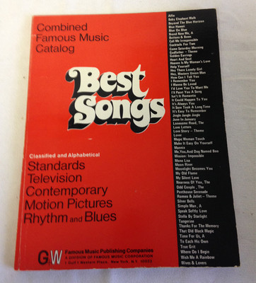 1973 Combined Famous Music Catalog BEST SONGS ~ Famous Music Publishing ...