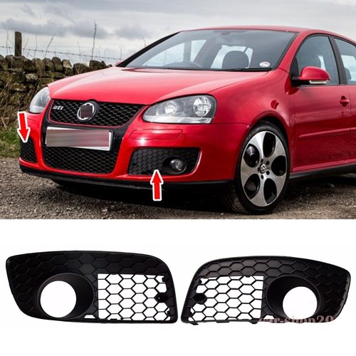 For VW Golf Jetta MK5 GTI Front Bumper Grille Honeycomb Fog Light Cover ...