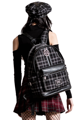 Killstar Speak of the Devil School College Tartan Goth Punk Backpack ...