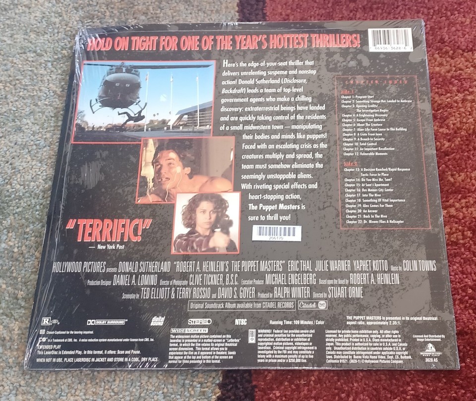 The Puppet Masters - LASERDISC Widescreen - Donald Sutherland LD SHRINK ...