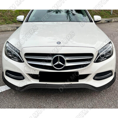 For 15-18 Mercedes-Benz C-Class W205 Base Carbon Look Front Bumper Lip ...