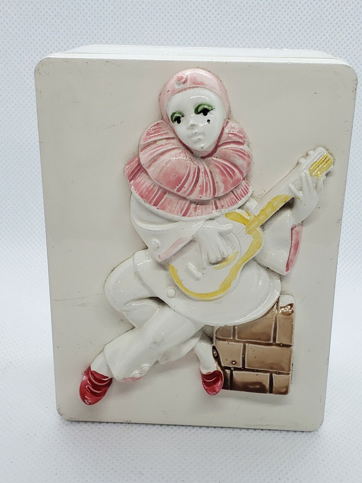 VINTAGE Pierrot Clown jewelry trinket box made in Italy | eBay