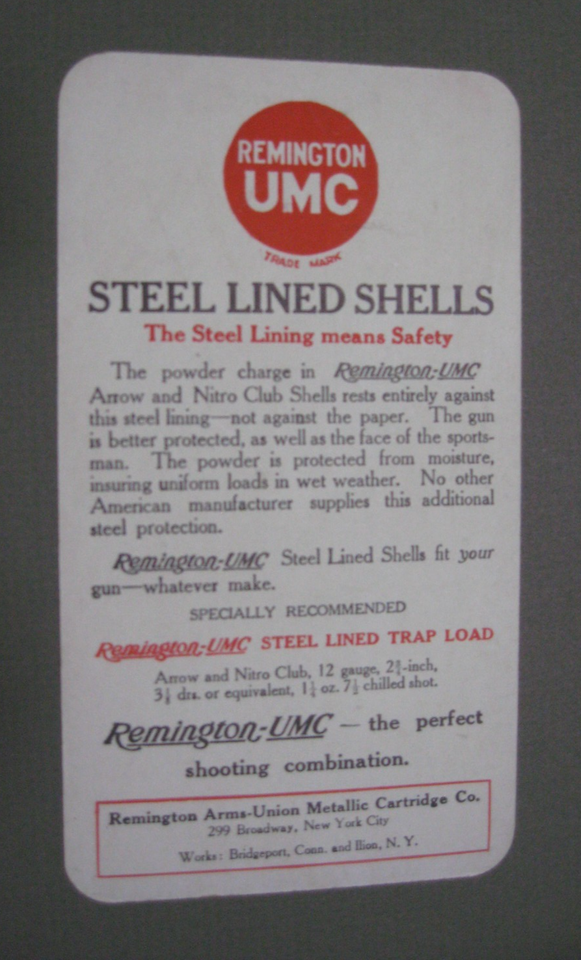 Original Remington UMC Steel Lined Shells Trap Score card | eBay