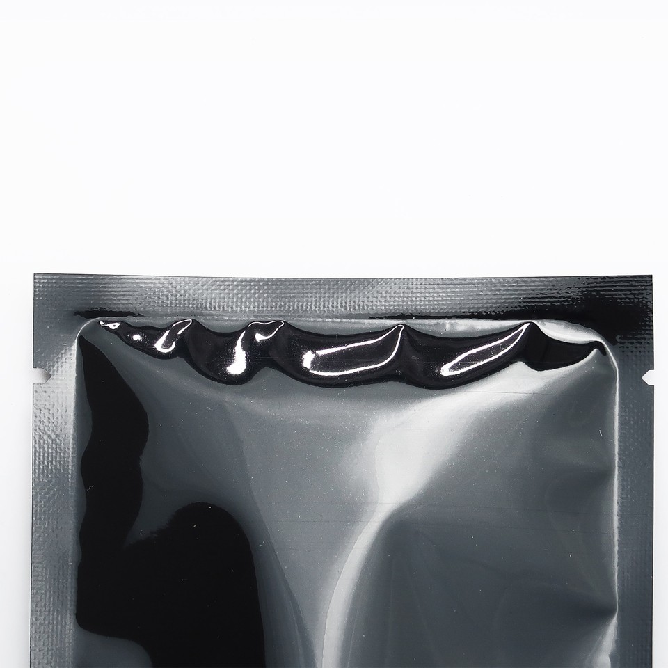 Black Heat-Sealable Travel Size Open-Top Mylar Single-Serving Sample ...