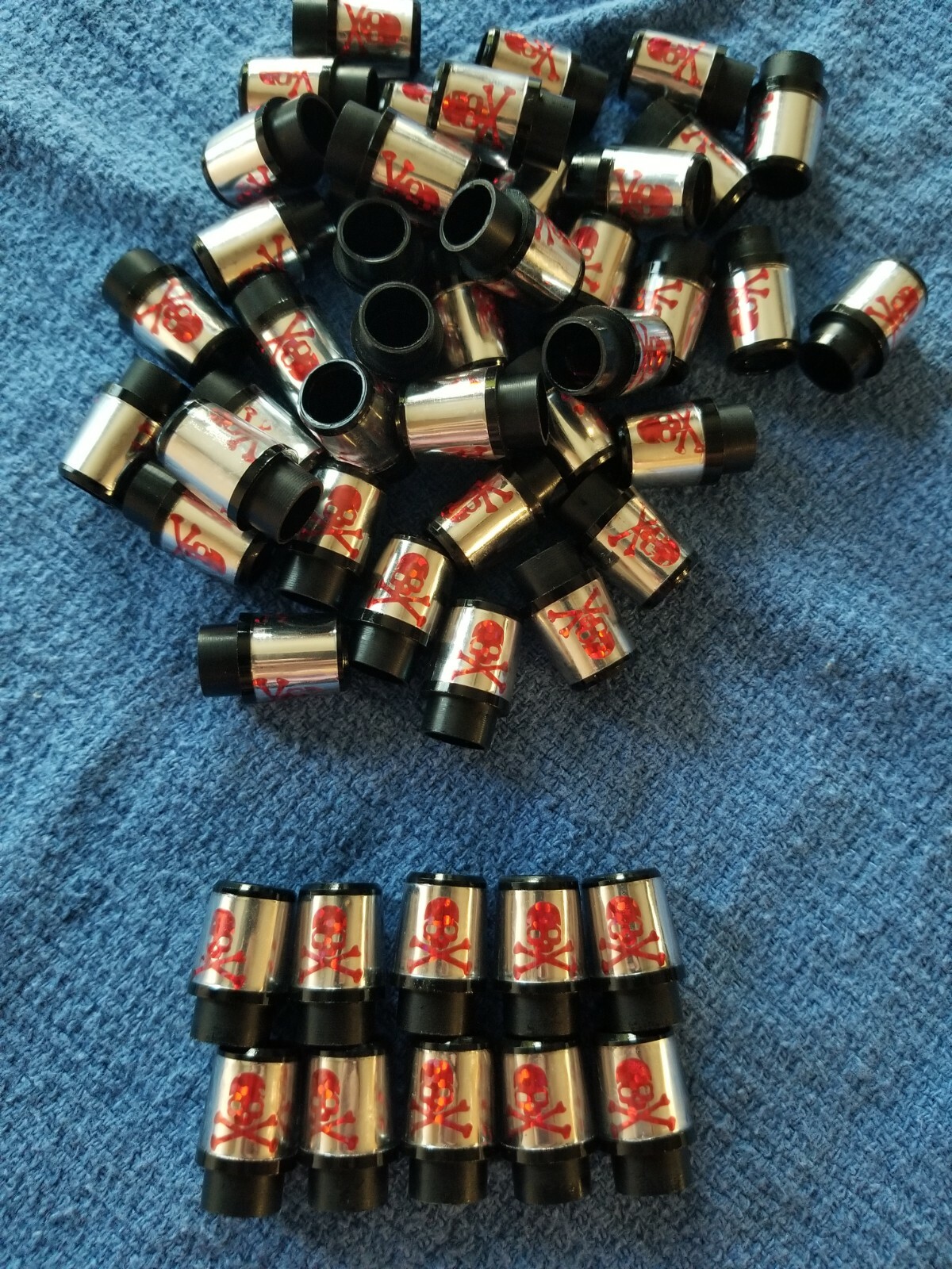 (10) New Colored Silver Red Skull PXG .355 Taper Tip Collared Iron ...