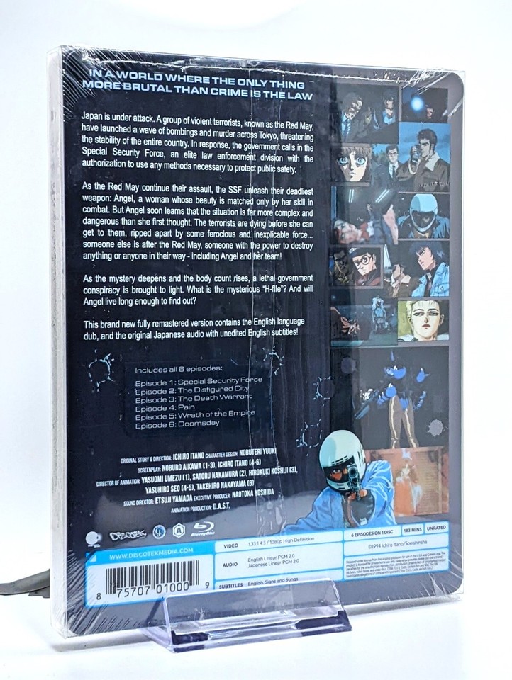 Angel Cop Remastered Blu-Ray STEELBOOK Edition Discotek Out of Print ...