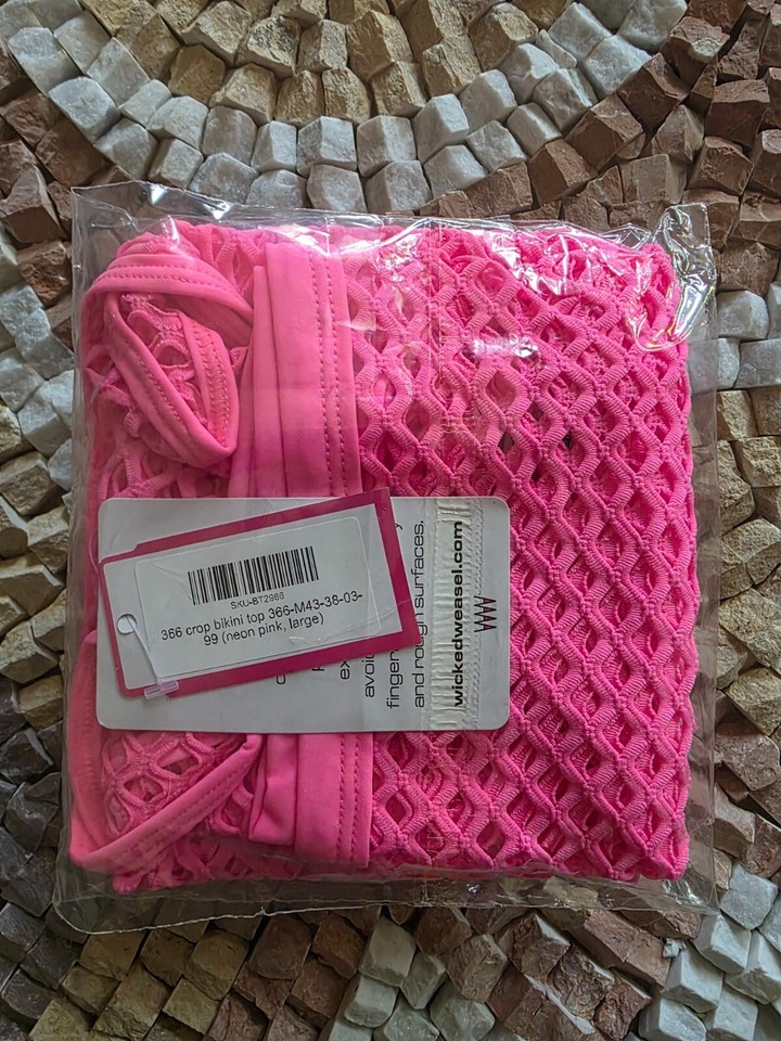 neu OVP Discontinued Wicked Weasel 366 Crop Bikini Top Mega Mesh neon ...