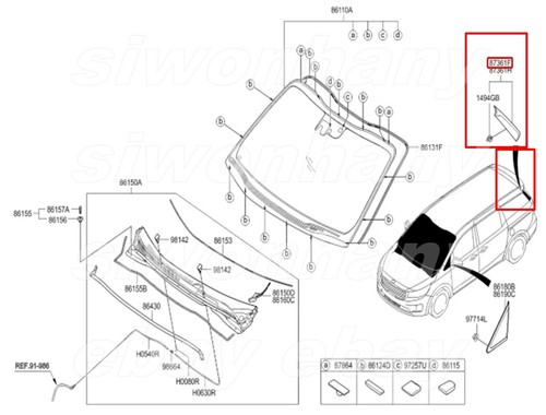 OEM Tail Gate D-Pillar Garnish Left LH 1PC For KIA Sedona 2015-2019 ...