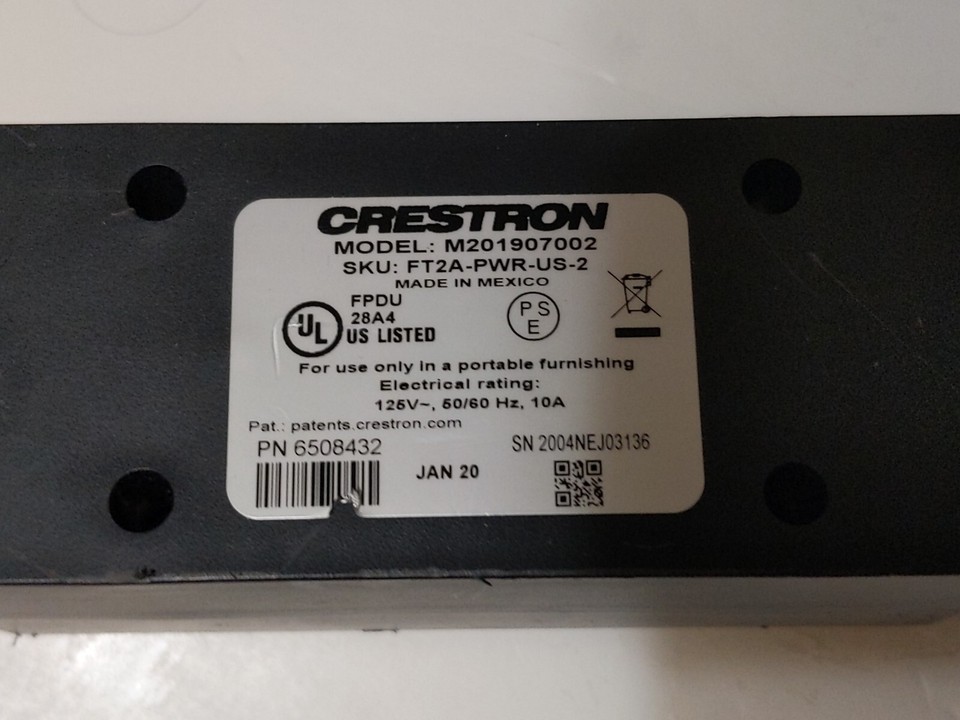 Crestron AC Power Distribution Outlet Module FT2A-PWR-US-1-BASIC ...