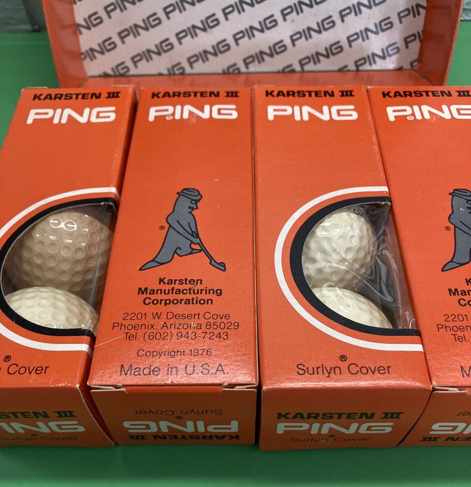 12 Early 1976 Ping Karsten III Roman Numeral Golf Balls Red Numbers 1,2 ...