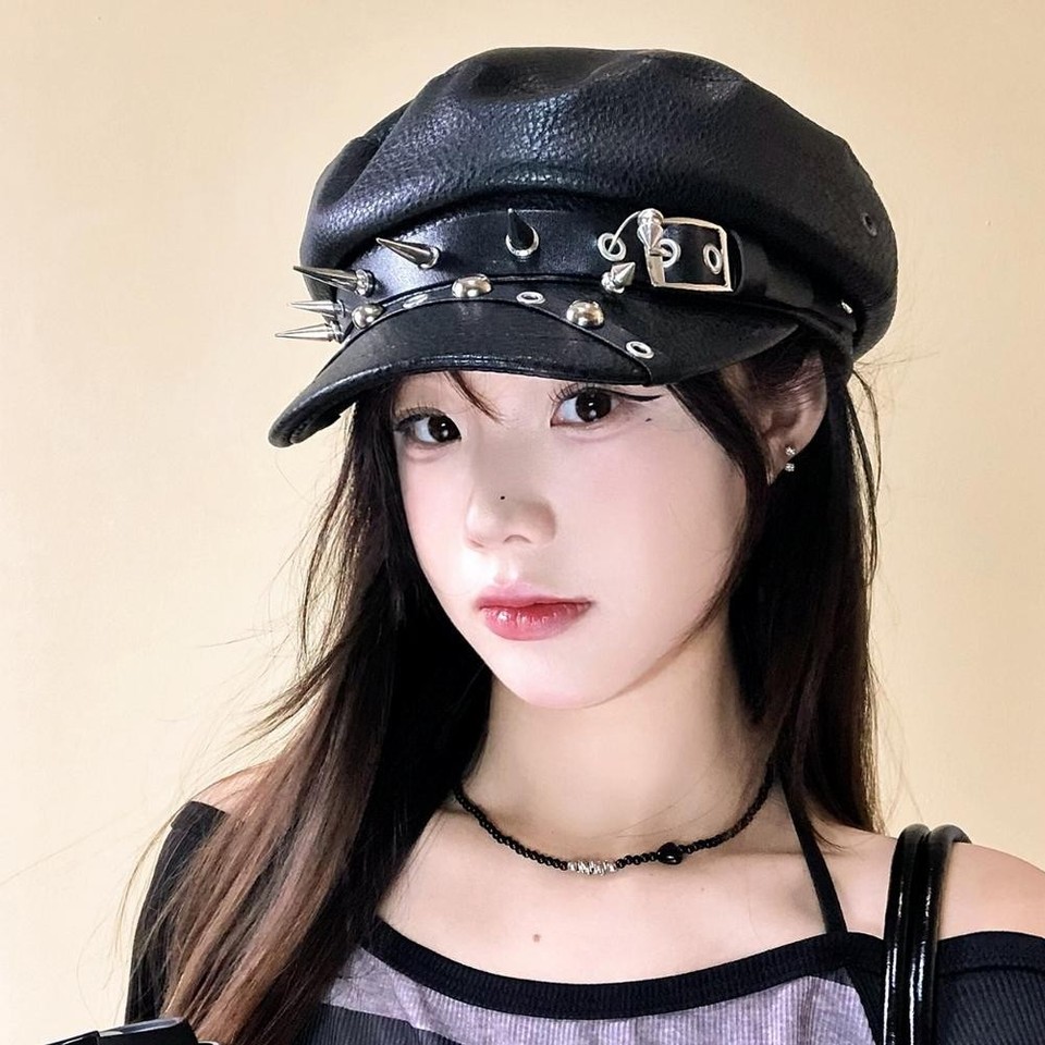 Original subculture beret Harajuku Y2K Girl Womens Gothic Lolita Goth ...