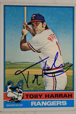 Toby Harrah Texas Rangers HOF Autographed Signed 1976 Topps Card #412 ...