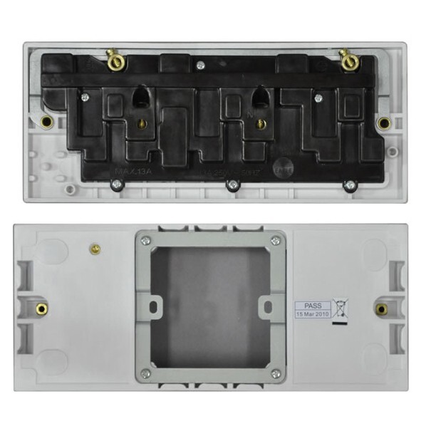 Switched Socket with Back Box Triple - 1 Gang to 3 Gang 13A Wall Outlet ...