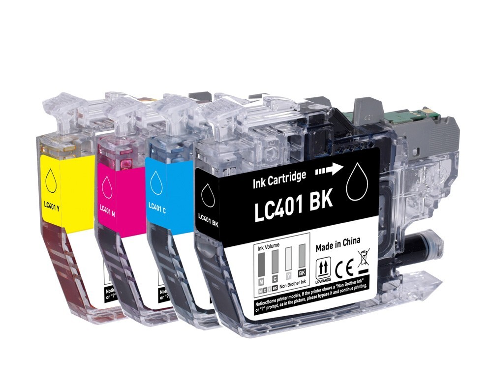 4P Printer Ink Compatible fits Brother LC401 MFC-J1010DW MFC-J1012DW ...