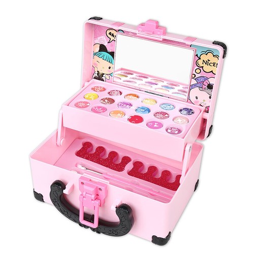 1Set Kids Makeup Kit For Girl Safe Cosmetics Toys Set Cosmetics Playing ...