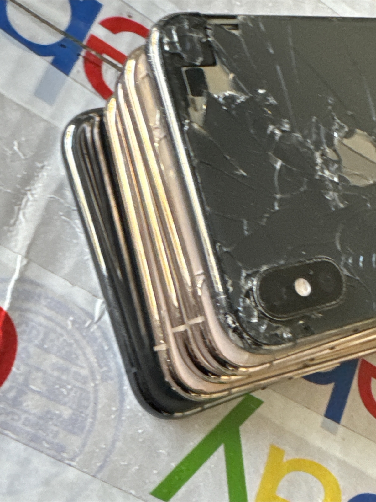 Lot Of 5 iPhone XS Max Cracked Glass Housings Back Replacement Original ...