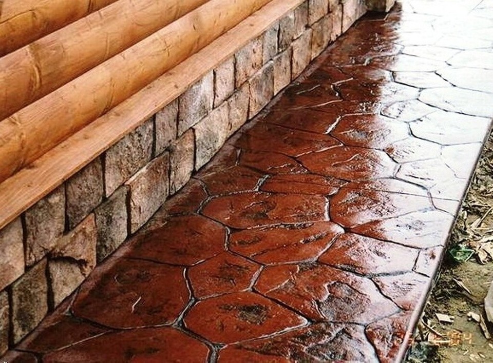 BIG FLOWER RUBBER Concrete stamps Stone texture mats Imprint printing ...