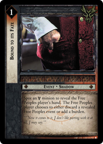 LOTR: Bound to its Fate [Ungraded] Shadows Lord of the Rings TCG ...