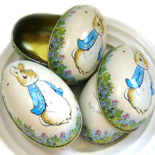 PETER RABBIT TIN BOX Home Accessory Storage Easter Egg Kids Birthday ...