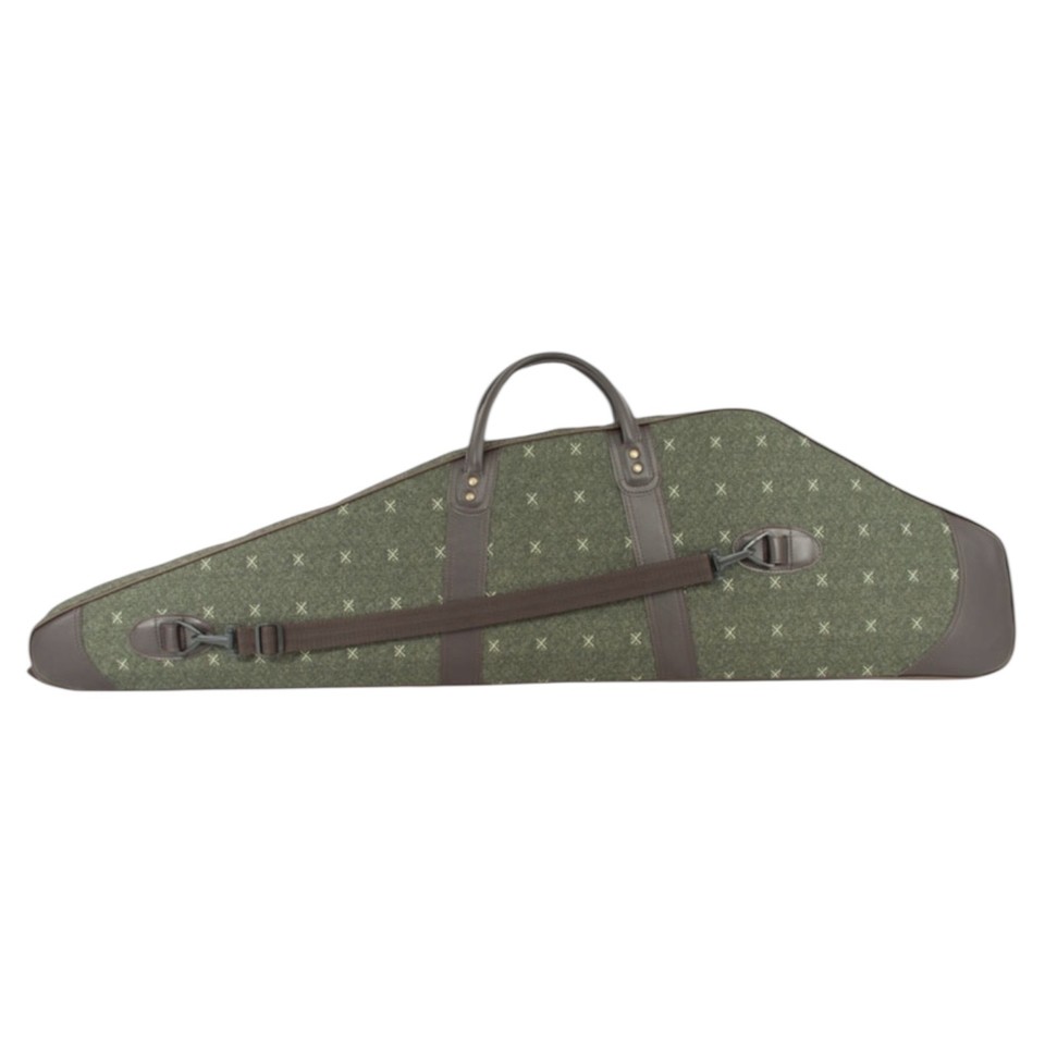 RIFLE CASE 110CM PADDED GUN BAG FOR SCOPED RIFLE COTTON CANVAS LEATHER ...