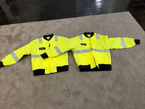 2 Two HIGH VISIBILITY INSULATE HI VIS REFLECTIVE SAFETY JACKET COAT ...