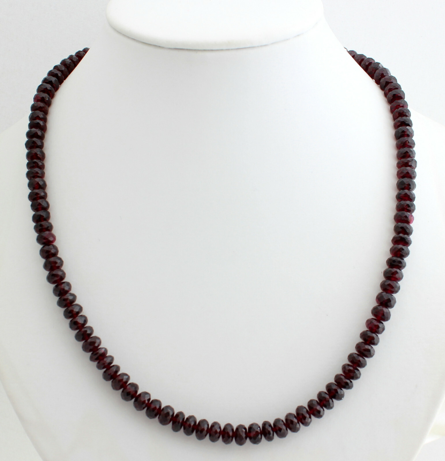 Beautiful Garnet Necklace Gemstone Faceted Rondell Red Collier 49 cm | eBay