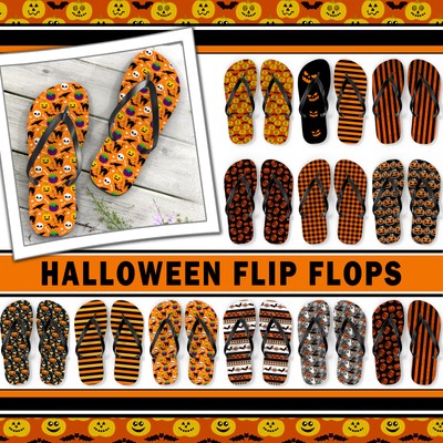 Halloween Unisex Flip Flops #1 Sandals Holiday Beach Vacation Fun ...
