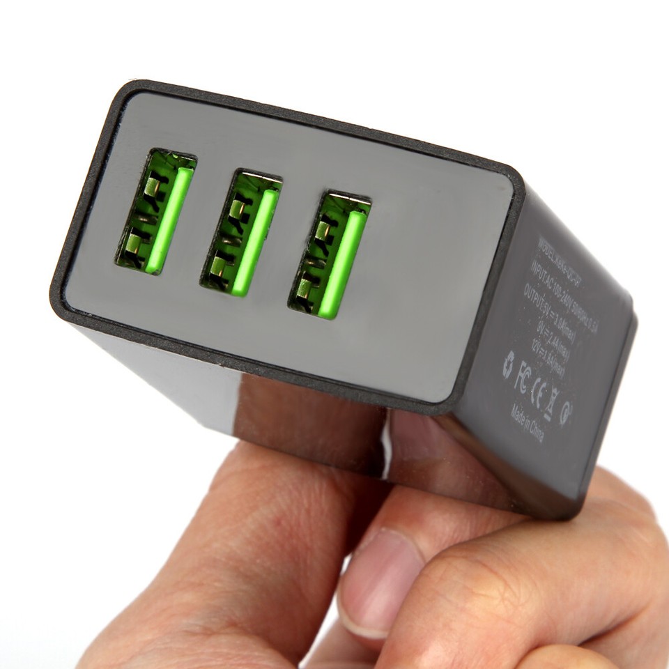 3 Port Fast Quick QC 3.0 USB Hub Wall Charger Power Charge Adapter US ...