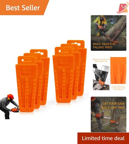Tree Felling Wedges 6 Pack PA6 5.5" Spiked Lightweight Safe Cutting ...