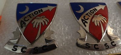 MILITARY INSIGNIA CREST DUI SET OF 2 SOUTH CAROLINA STATE COLLEGE SC SC ...